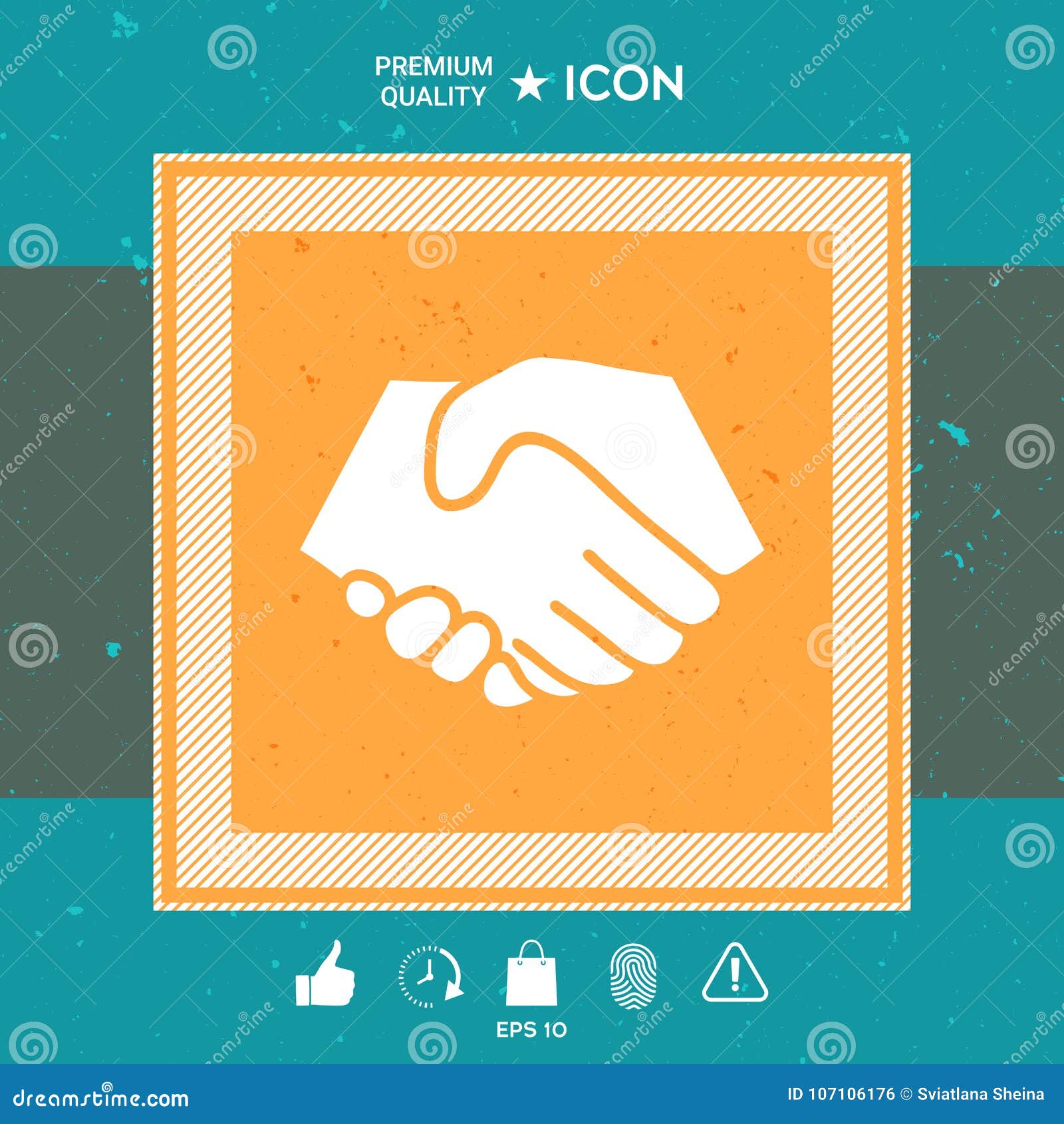 Symbol of Handshake in Circle. Sign Stock Vector - Illustration of ...