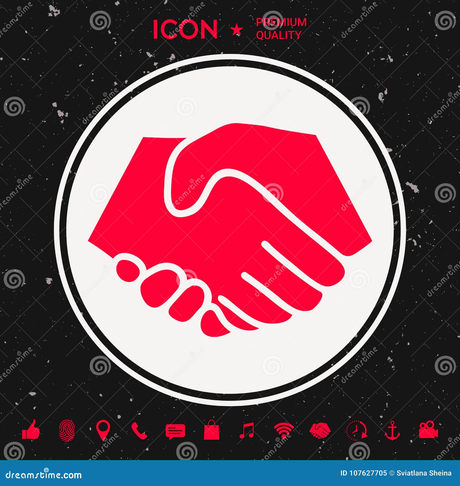 Symbol of Handshake in Circle. Sign Stock Vector - Illustration of ...