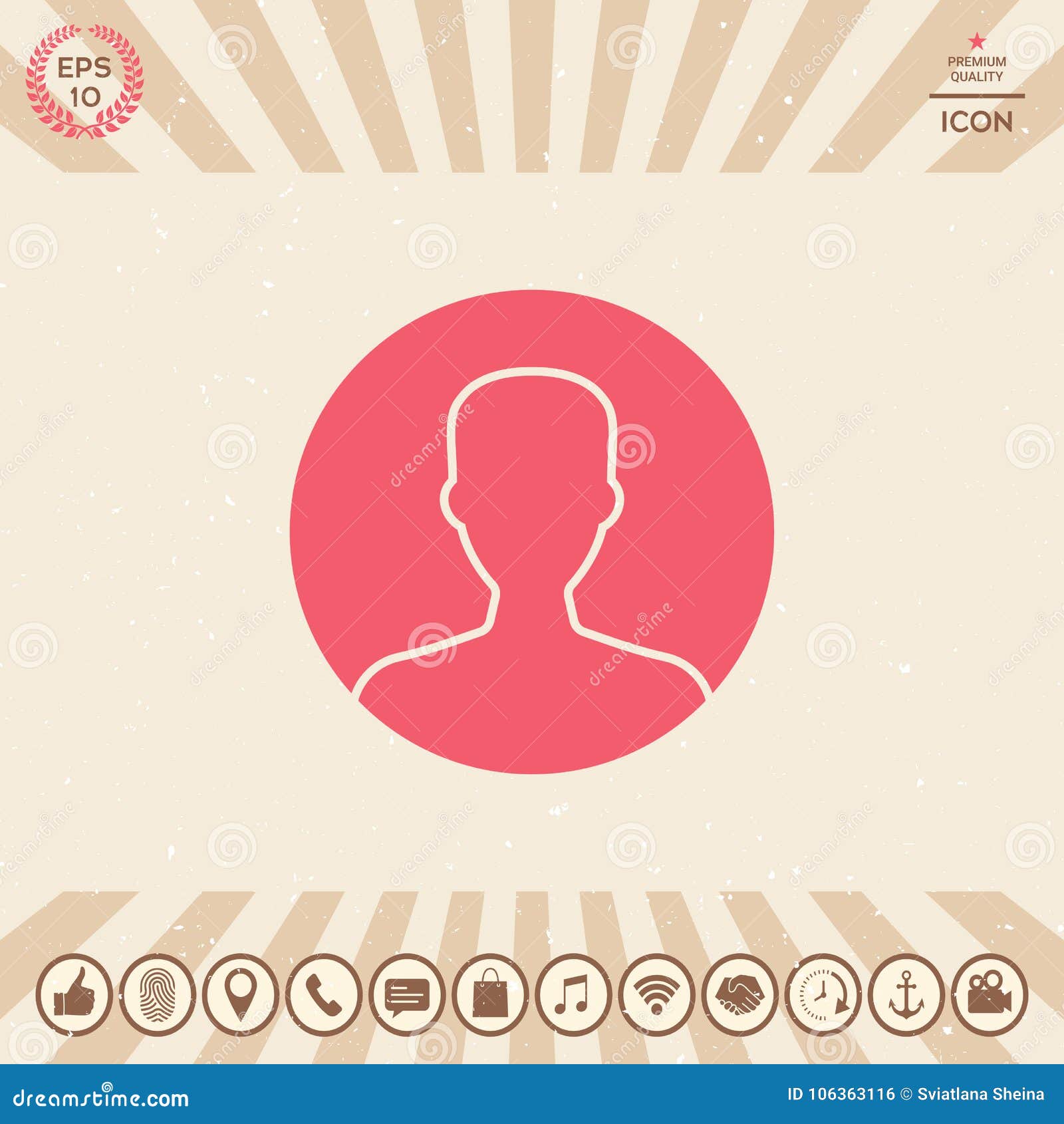 Symbol of User Icon in Circle. Profile Icon. Stock Vector ...