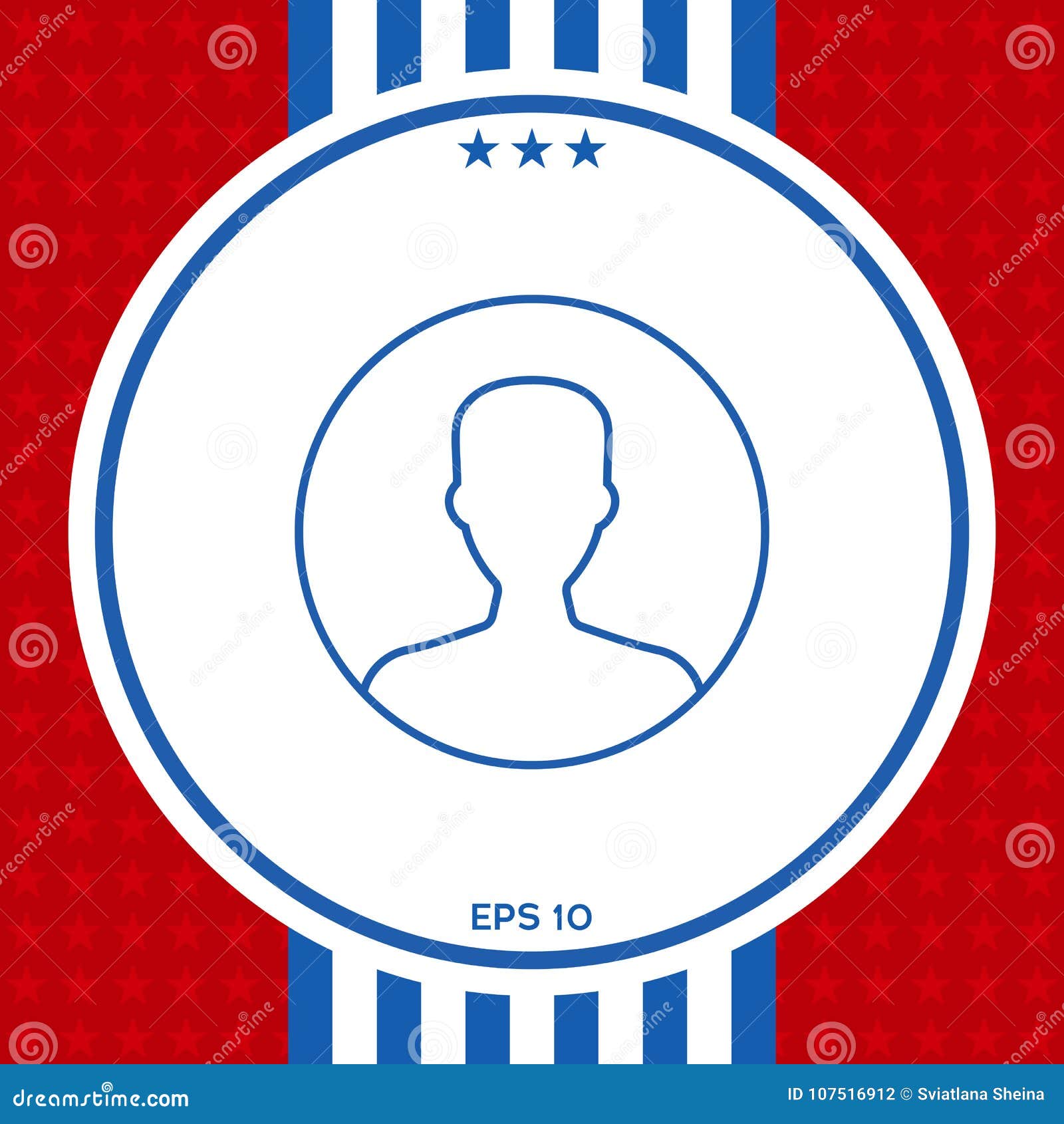 Symbol of User Icon in Circle. Profile Line Icon. Stock Vector ...