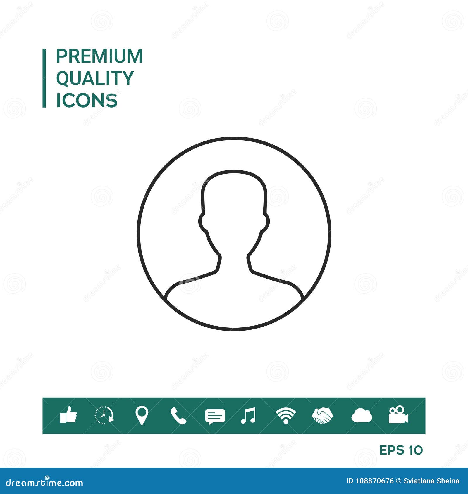 Symbol of User Icon in Circle. Profile Line Icon. Stock Vector ...