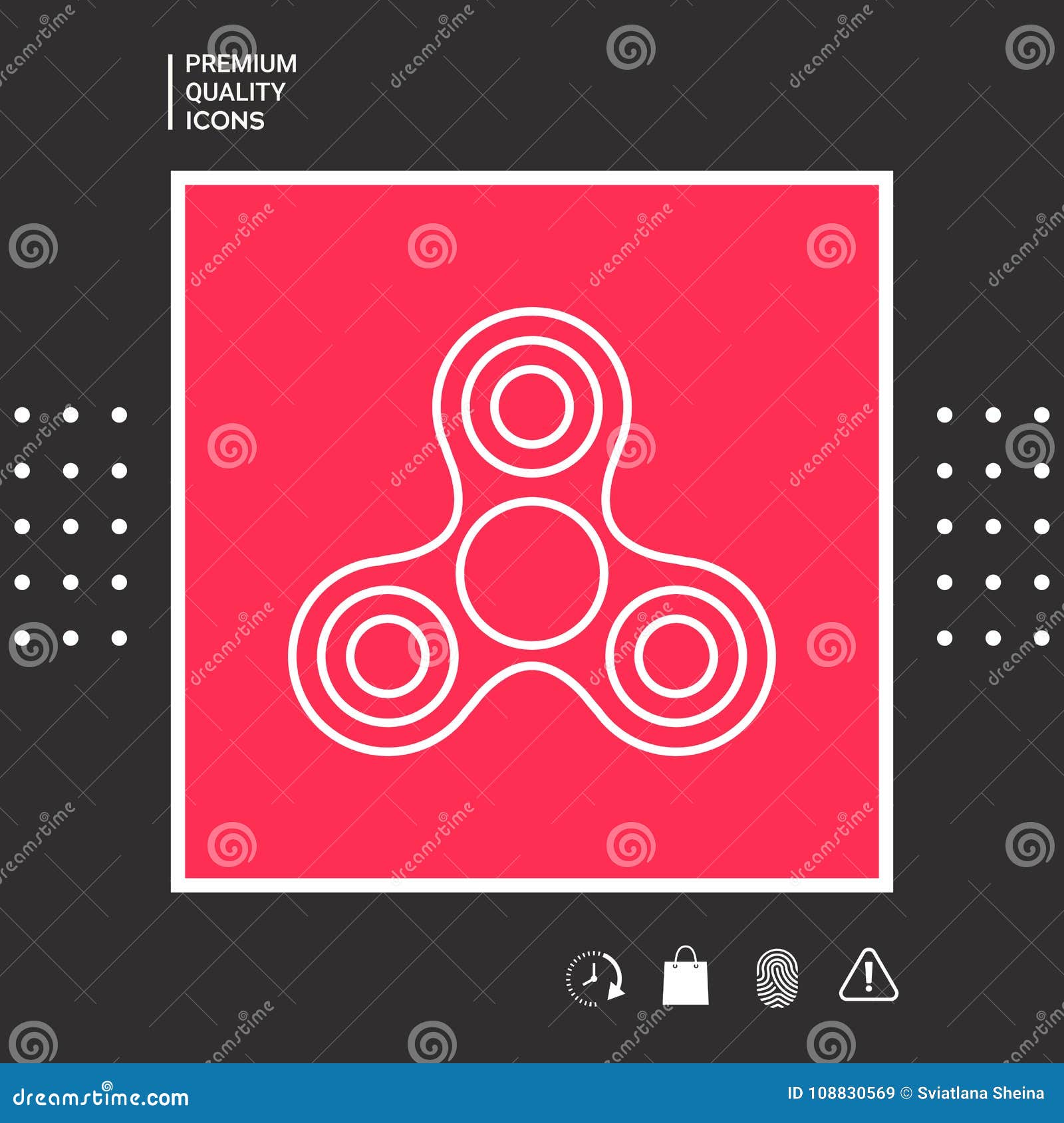 Tri Spinner icon stock vector. Illustration of mechanical - 108830569
