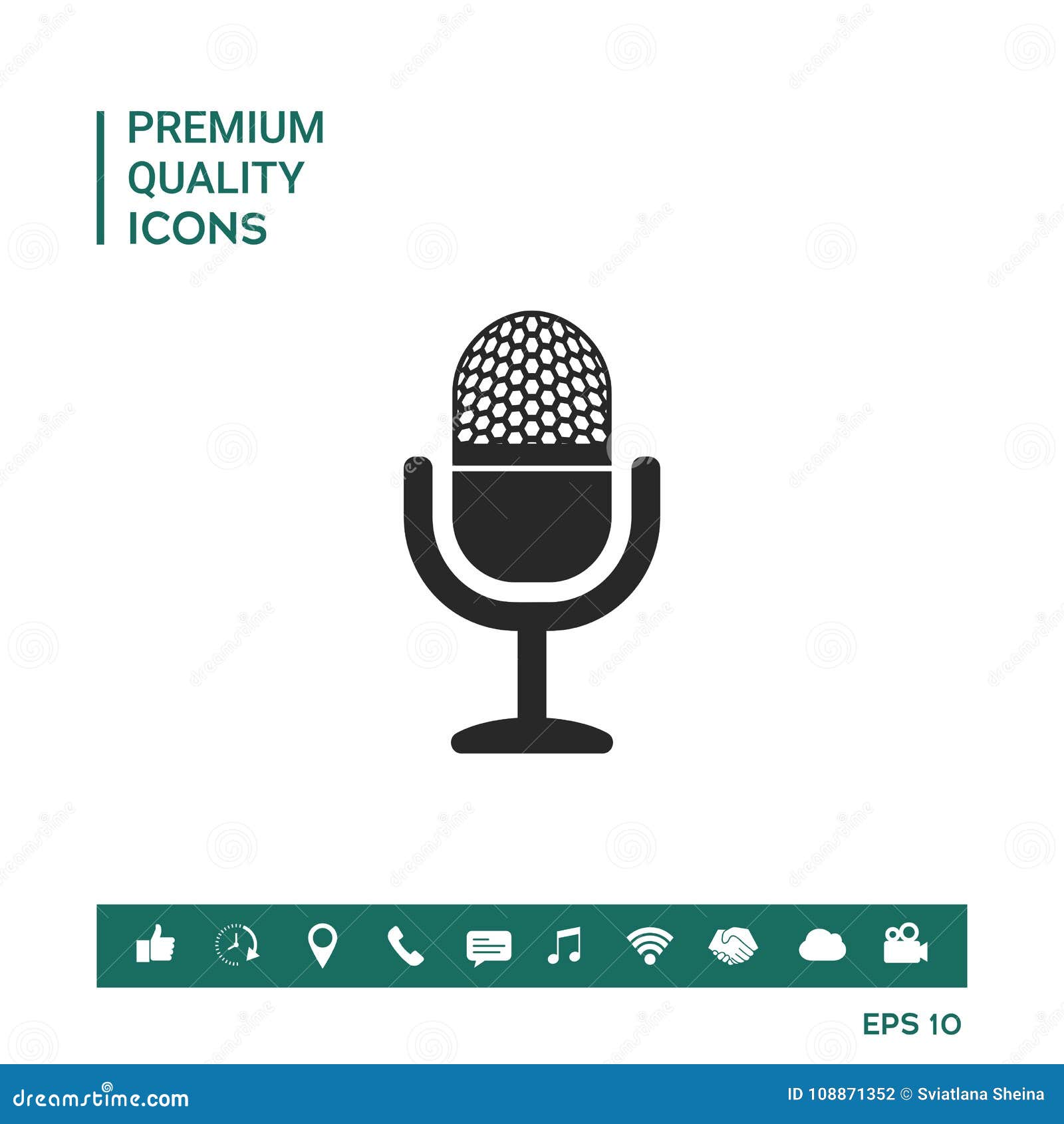 Vintage microphone icon stock vector. Illustration of audio - 108871352