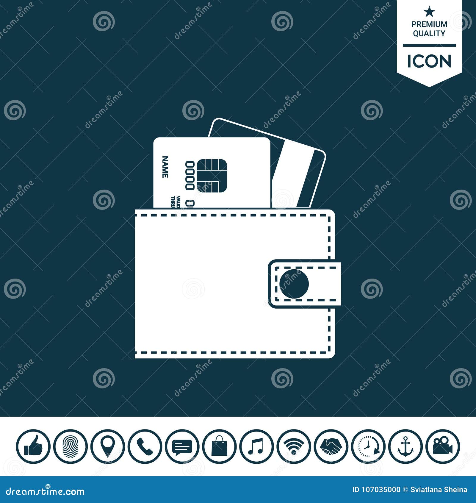 Wallet with Credit Cards Inside Icon Stock Vector - Illustration of ...