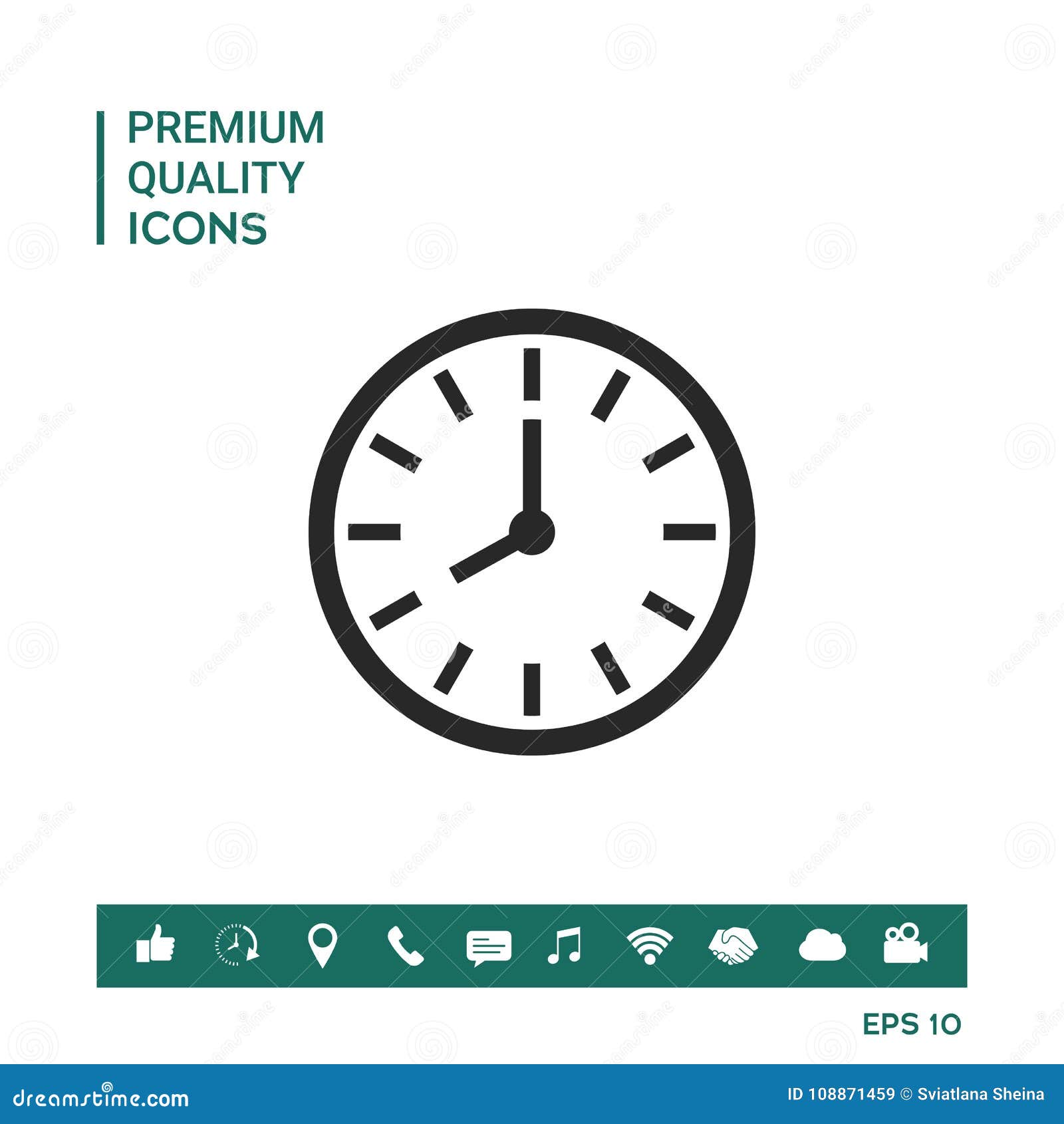 Watch symbol icon stock vector. Illustration of hand - 108871459