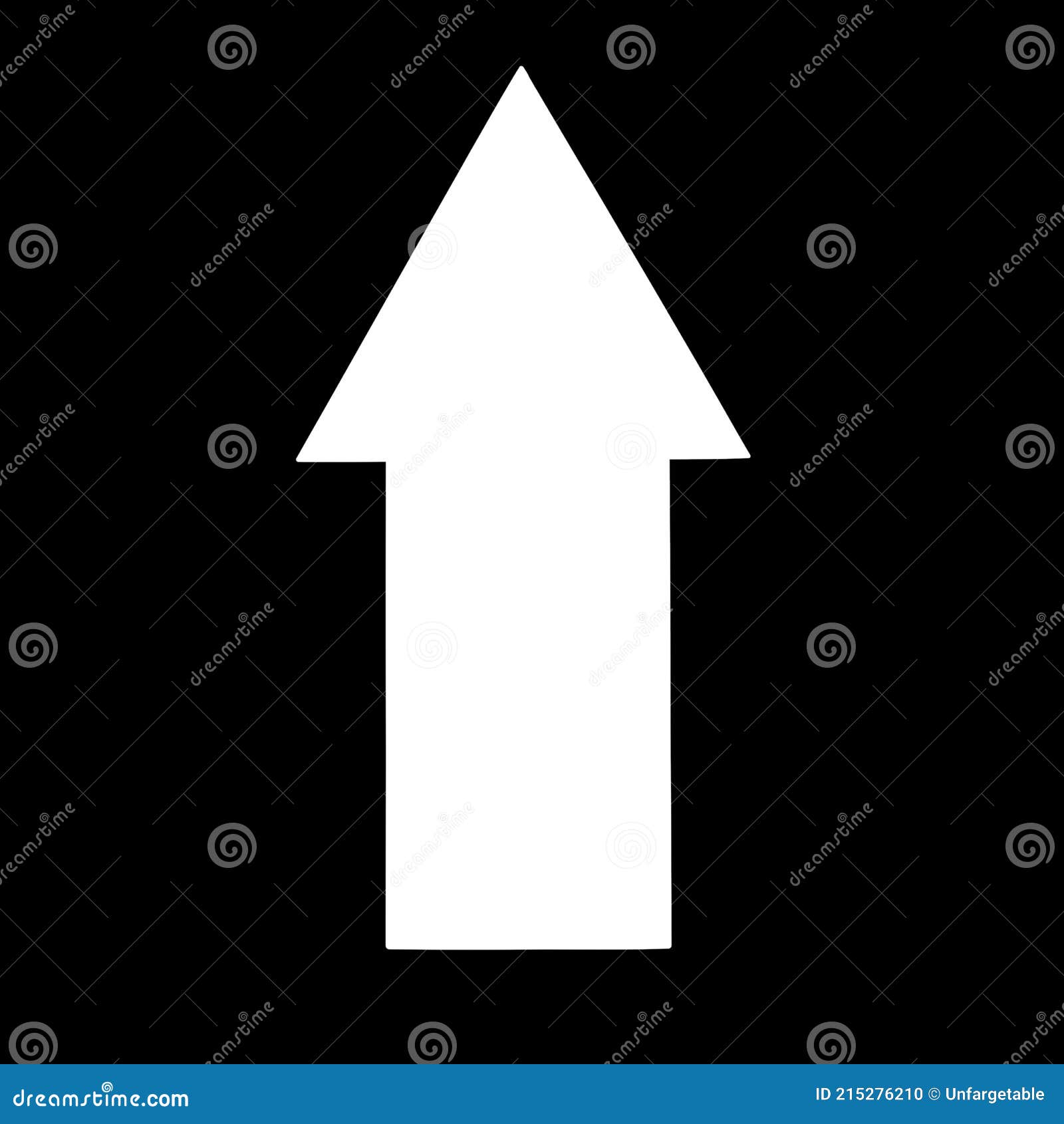 Forward only, White Arrow on a Black Background Stock Illustration ...
