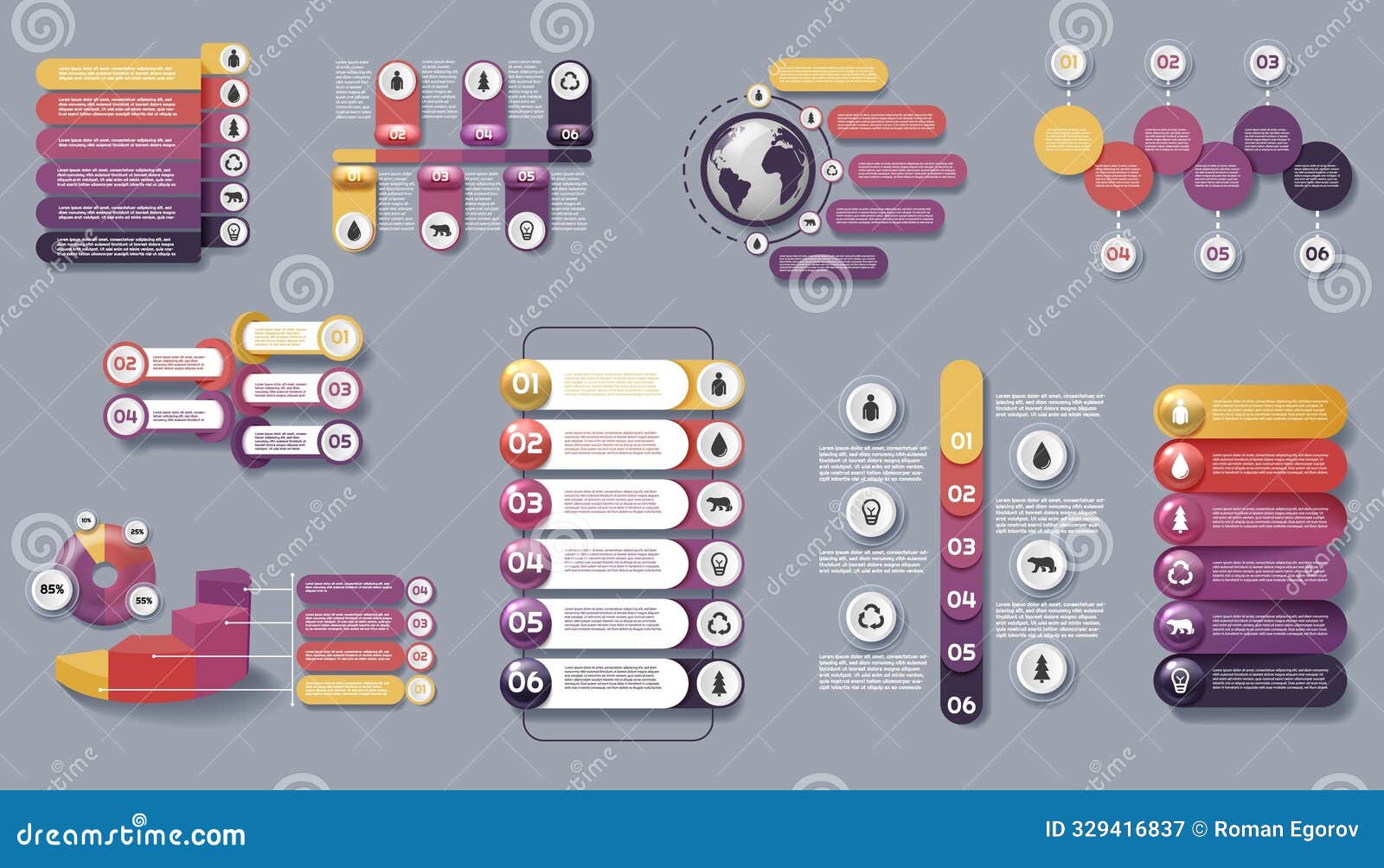 Graphic Elements. Infographic Design for Pack or Histogram. Business ...