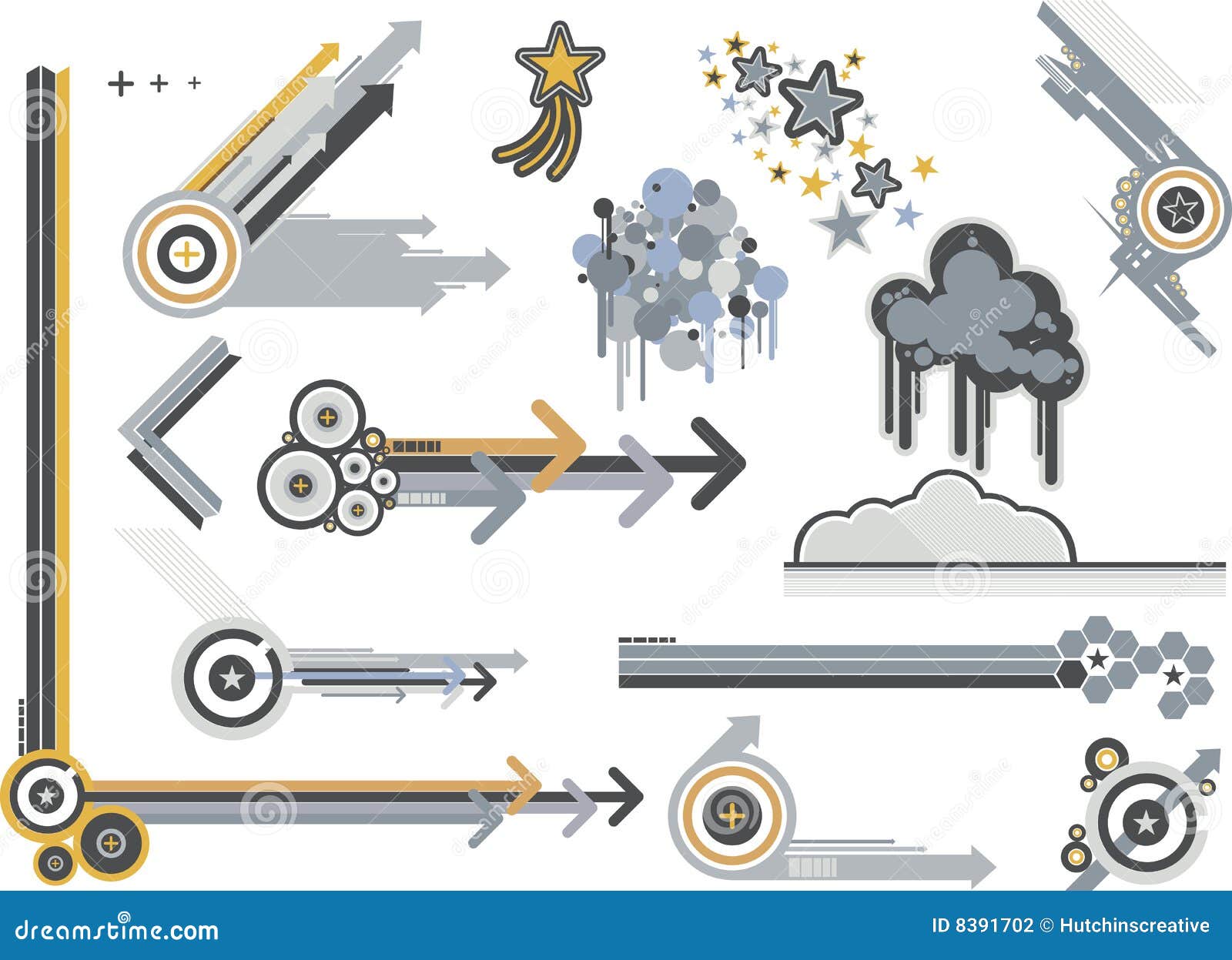 Graphic elements metals stock vector. Illustration of splats - 8391702
