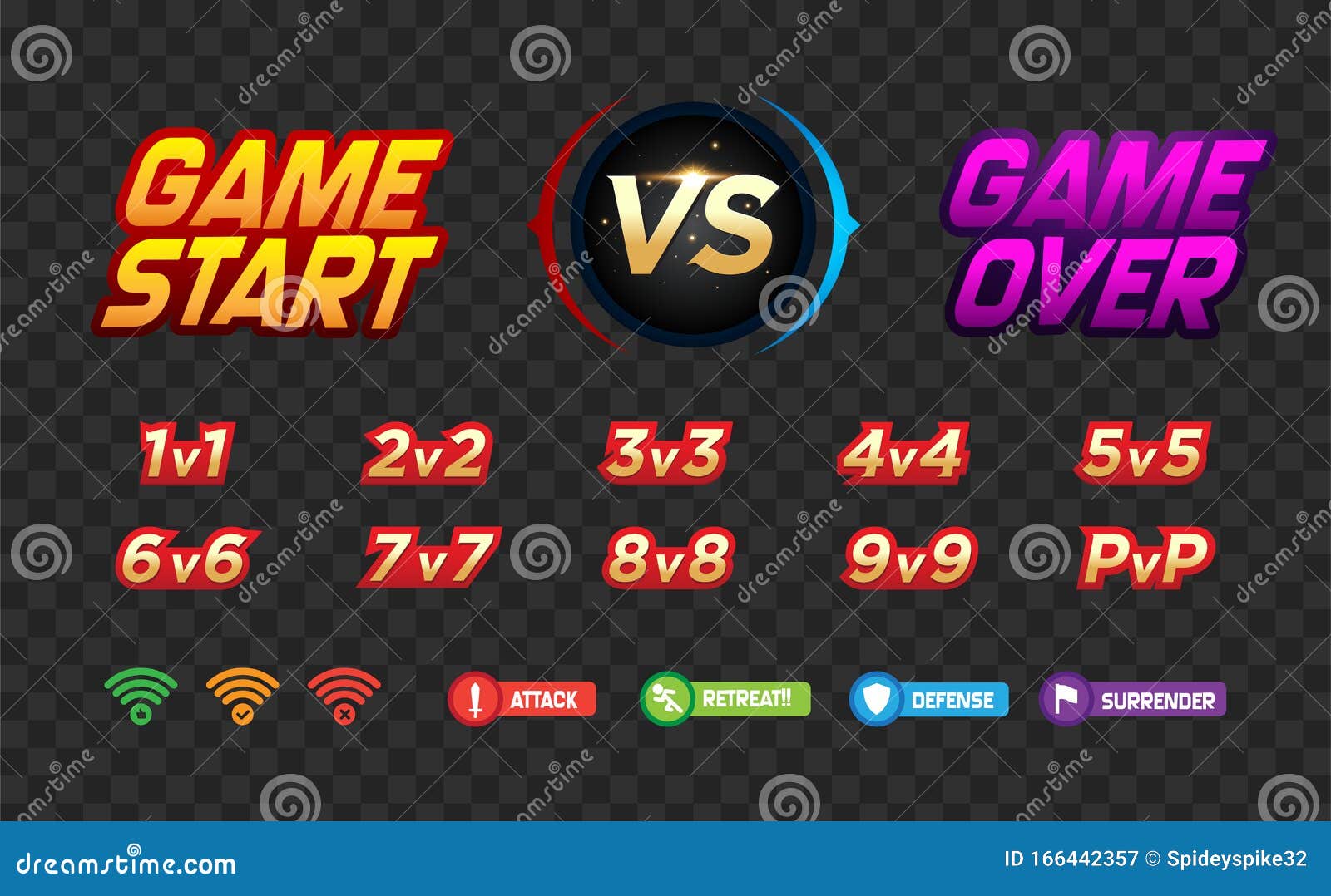 Graphic Elements for PVP Game. Vector Illustration Stock Illustration ...