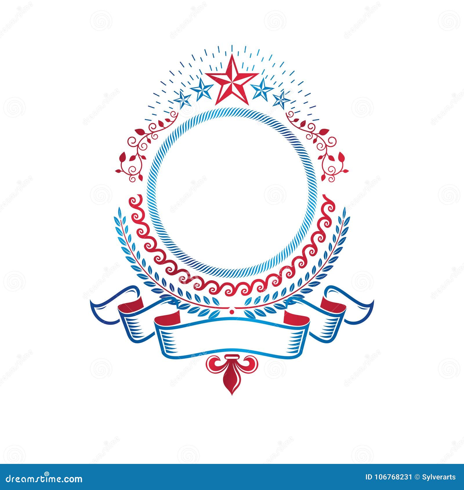 Graphic Emblem Created with Blank Copy Space and Different Elements ...