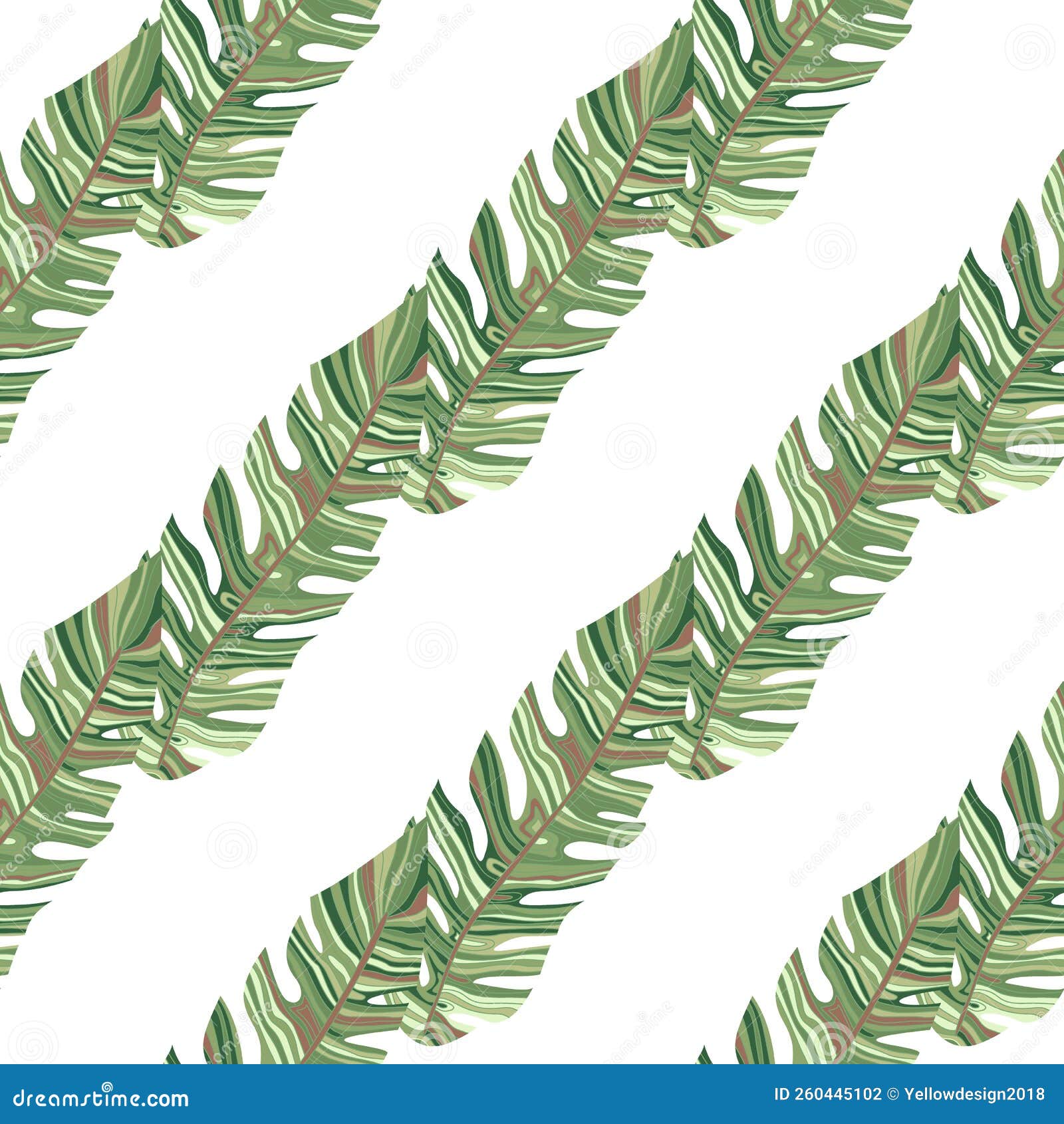 Graphic Exotic Plant Foliage Seamless Pattern Tropical Pattern Palm