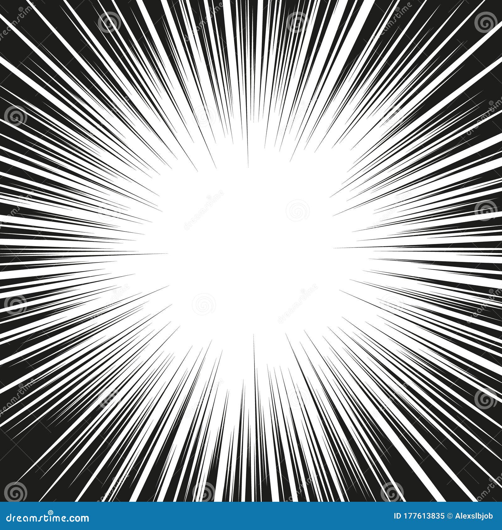 Graphic Explosion with Speed Lines. Comic Book Design Element. Vector ...