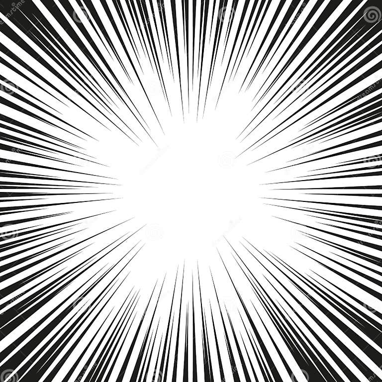 Graphic Explosion with Speed Lines. Comic Book Design Element. Retro ...
