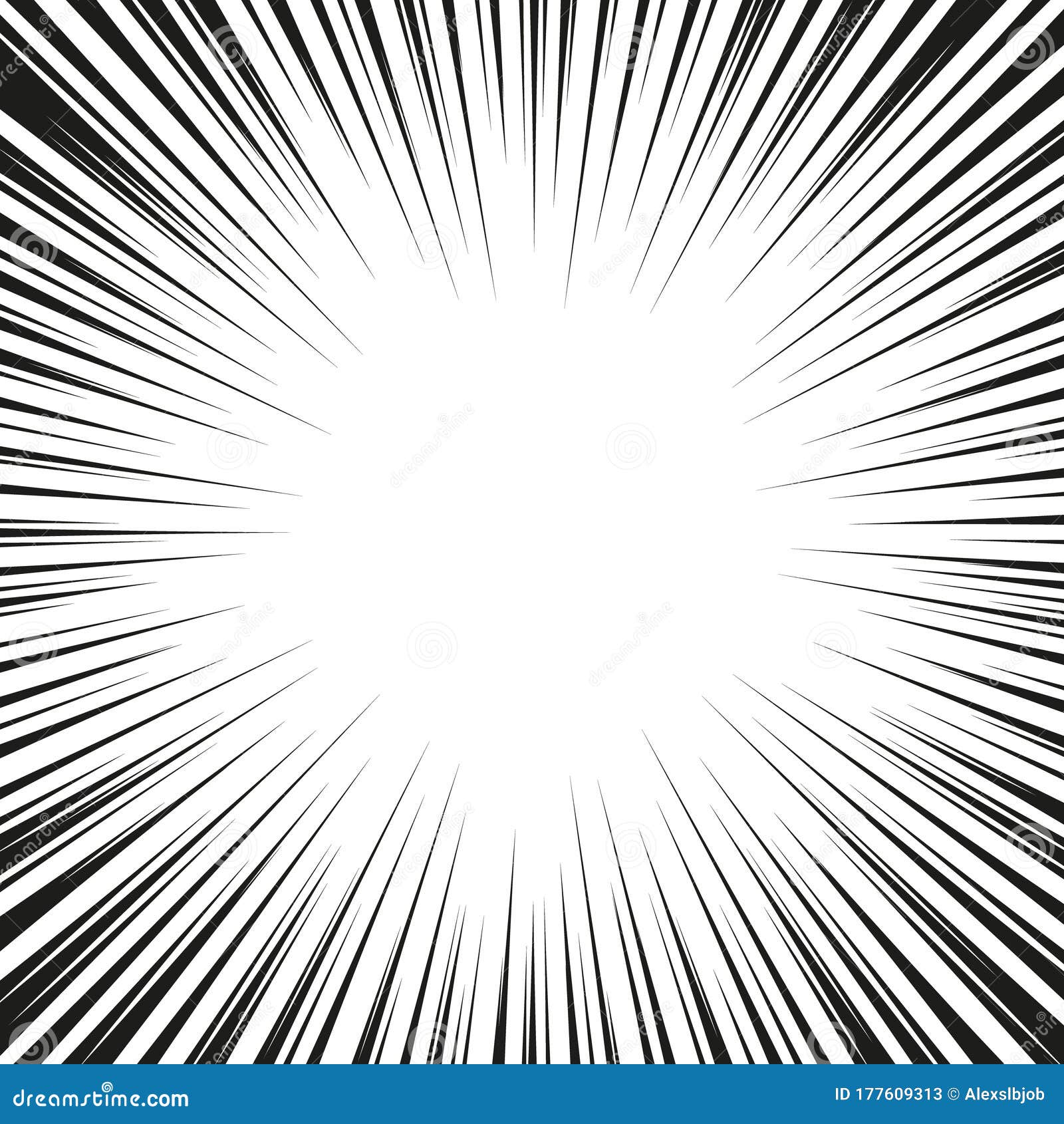 Graphic Explosion with Speed Lines. Comic Book Design Element. Vector ...