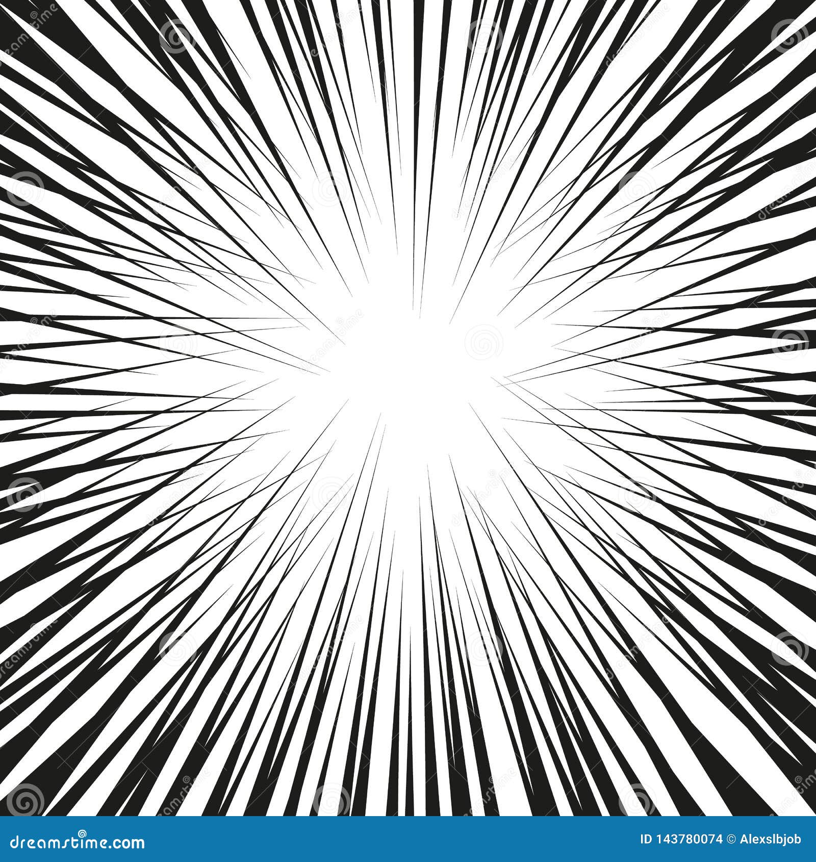 Graphic Explosion with Speed Lines. Comic Book Design Element. Vector ...