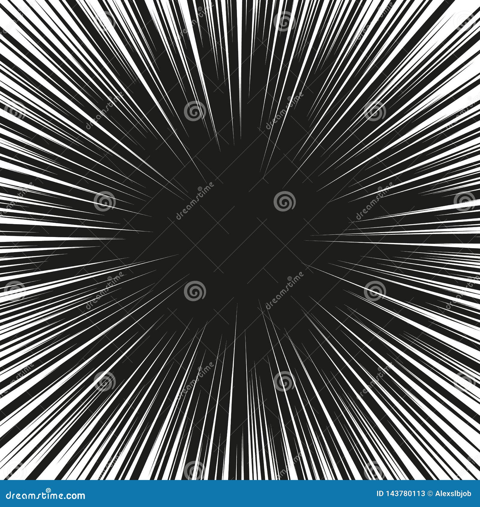 Graphic Explosion with Speed Lines. Comic Book Design Element. Vector ...