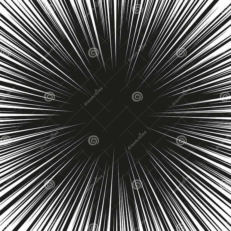 Graphic Explosion with Speed Lines. Comic Book Design Element. Vector ...