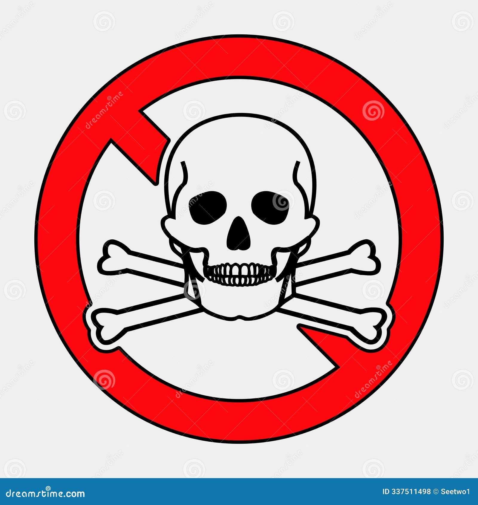 Warning Sign with Skull and Crossbones Symbol Stock Vector ...