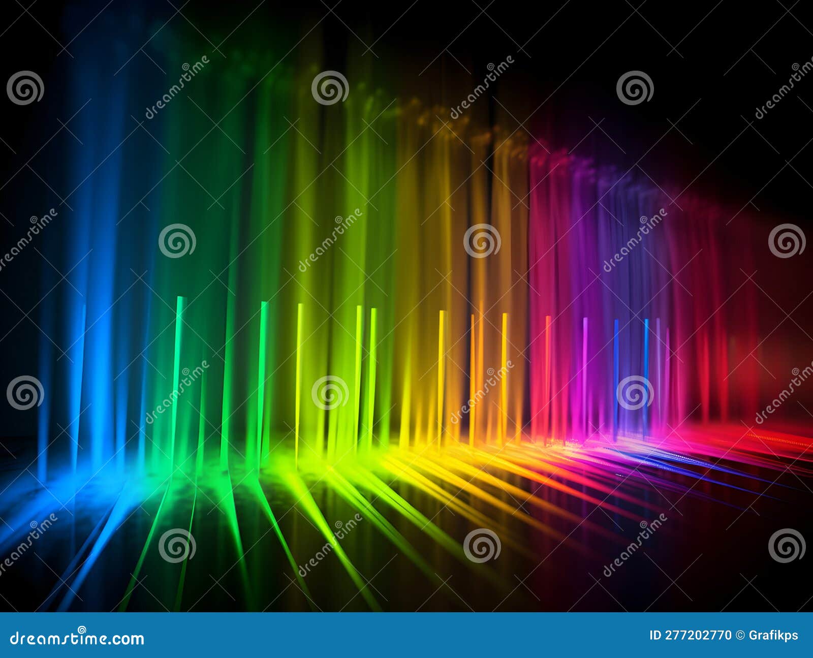 Dark Background with Beautiful, Intense, Rainbow-colored Lights that ...