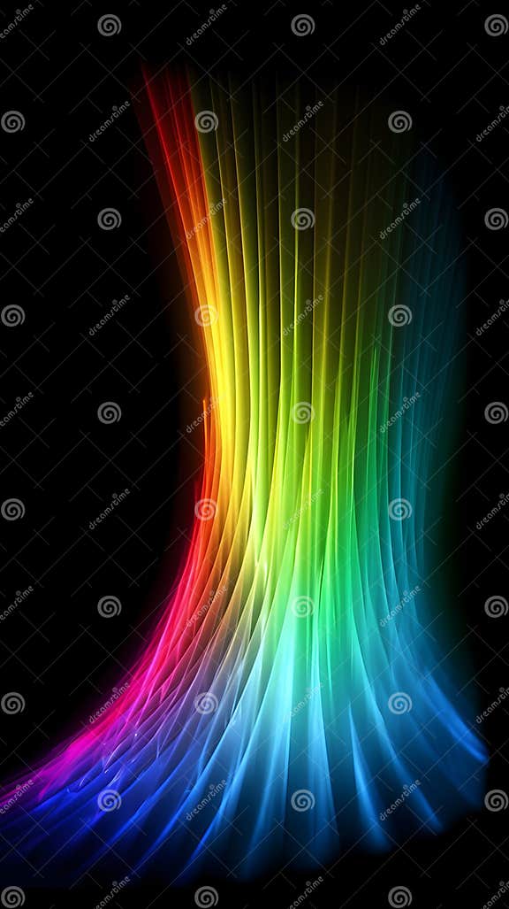 Dark Background with Beautiful, Intense, Rainbow-colored Lights that ...