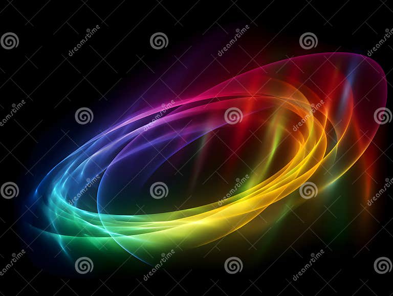 Dark Background with Beautiful, Intense, Rainbow-colored Lights that ...