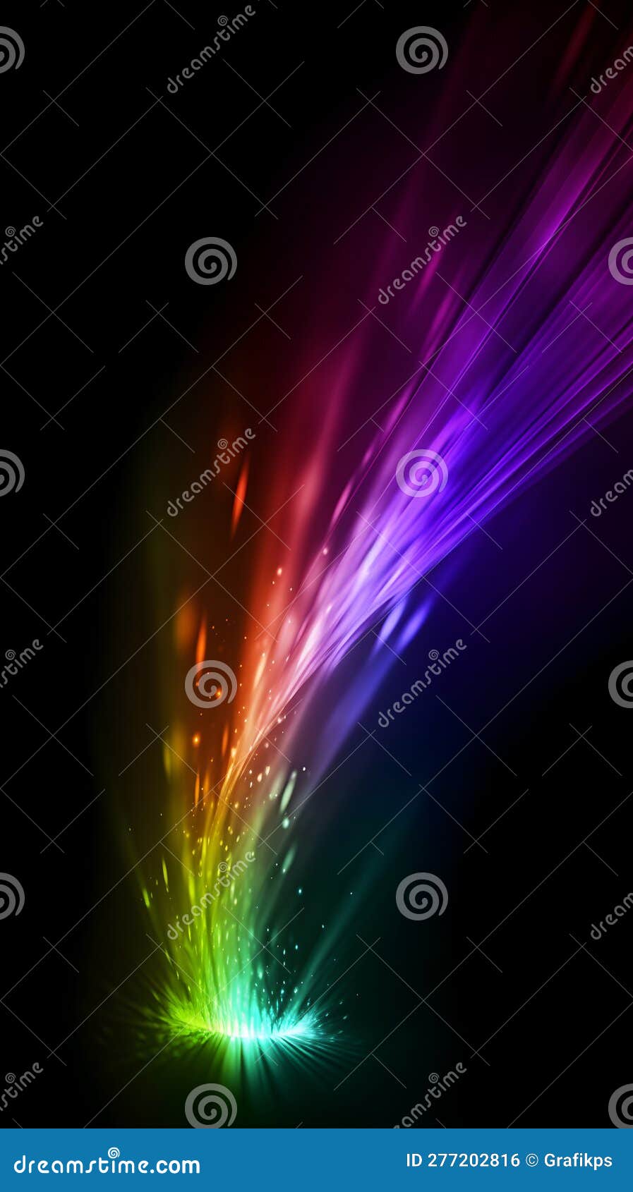 Dark Background with Beautiful, Intense, Rainbow-colored Lights that ...