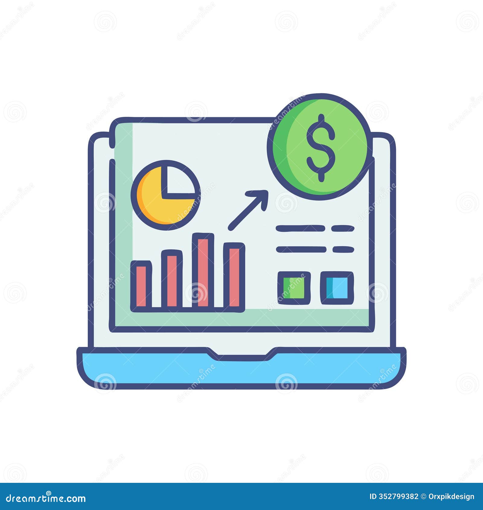 Graphic for Financial Dashboard Overview Stock Vector - Illustration of ...