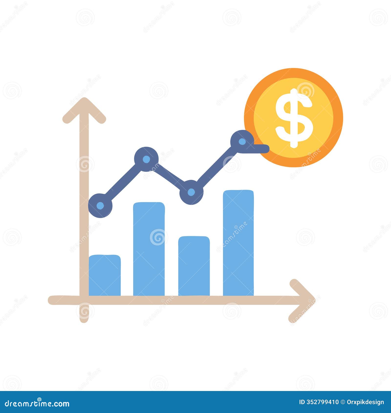 Graphic for Financial Forecasting Icon Stock Vector - Illustration of ...