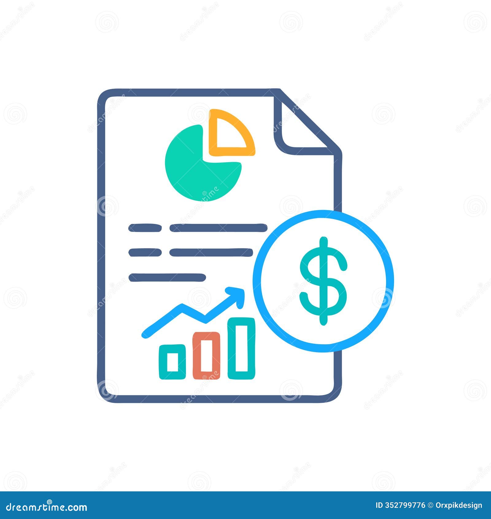 Graphic for Financial Reporting Icon Stock Vector - Illustration of ...
