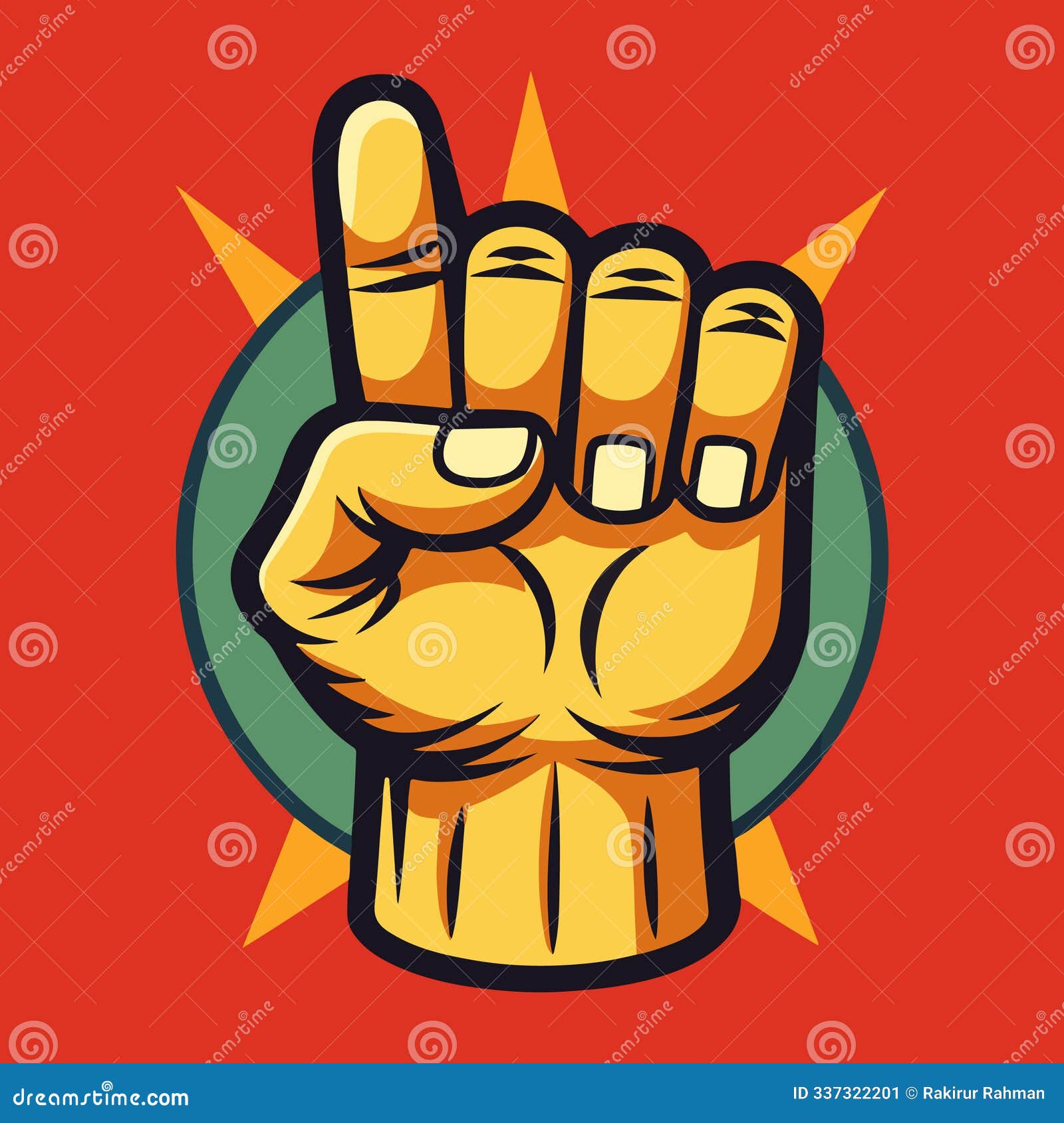 Graphic Flat Design Drawing Stylized Singer Hand Using Microphone ...
