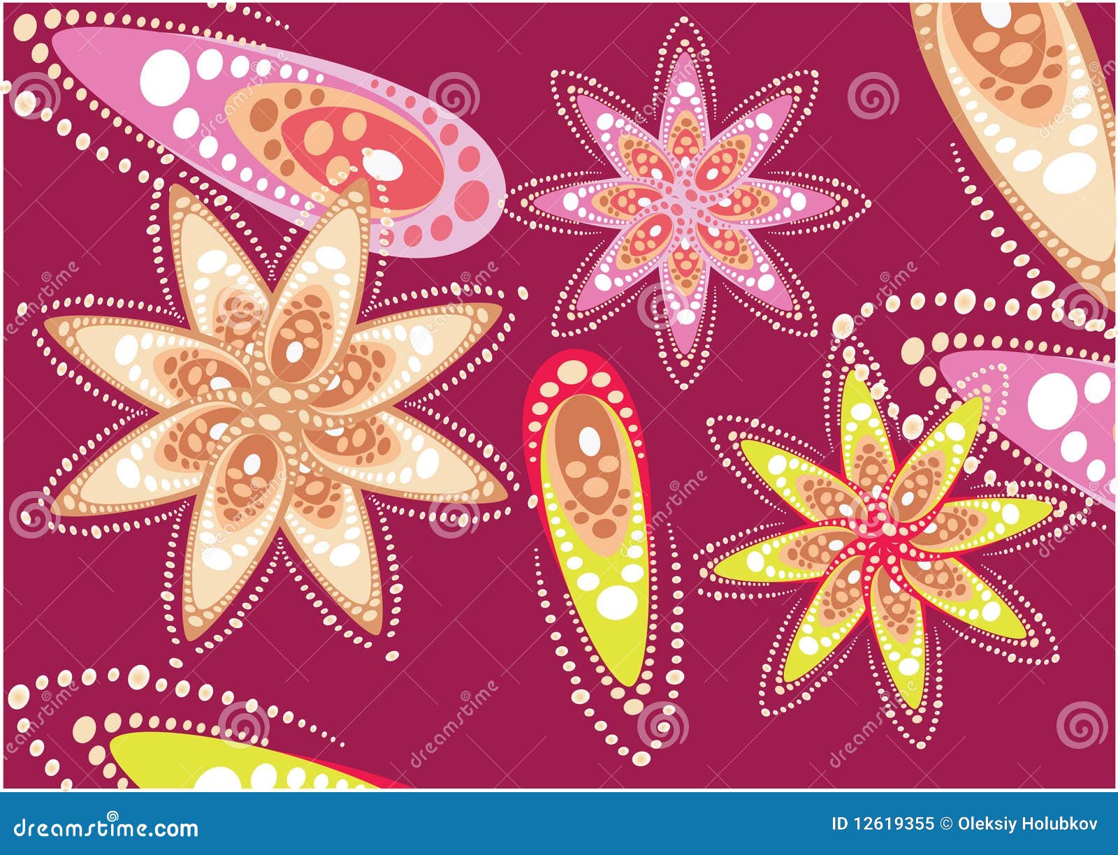 Graphic Floral Design stock vector. Illustration of abstract - 12619355