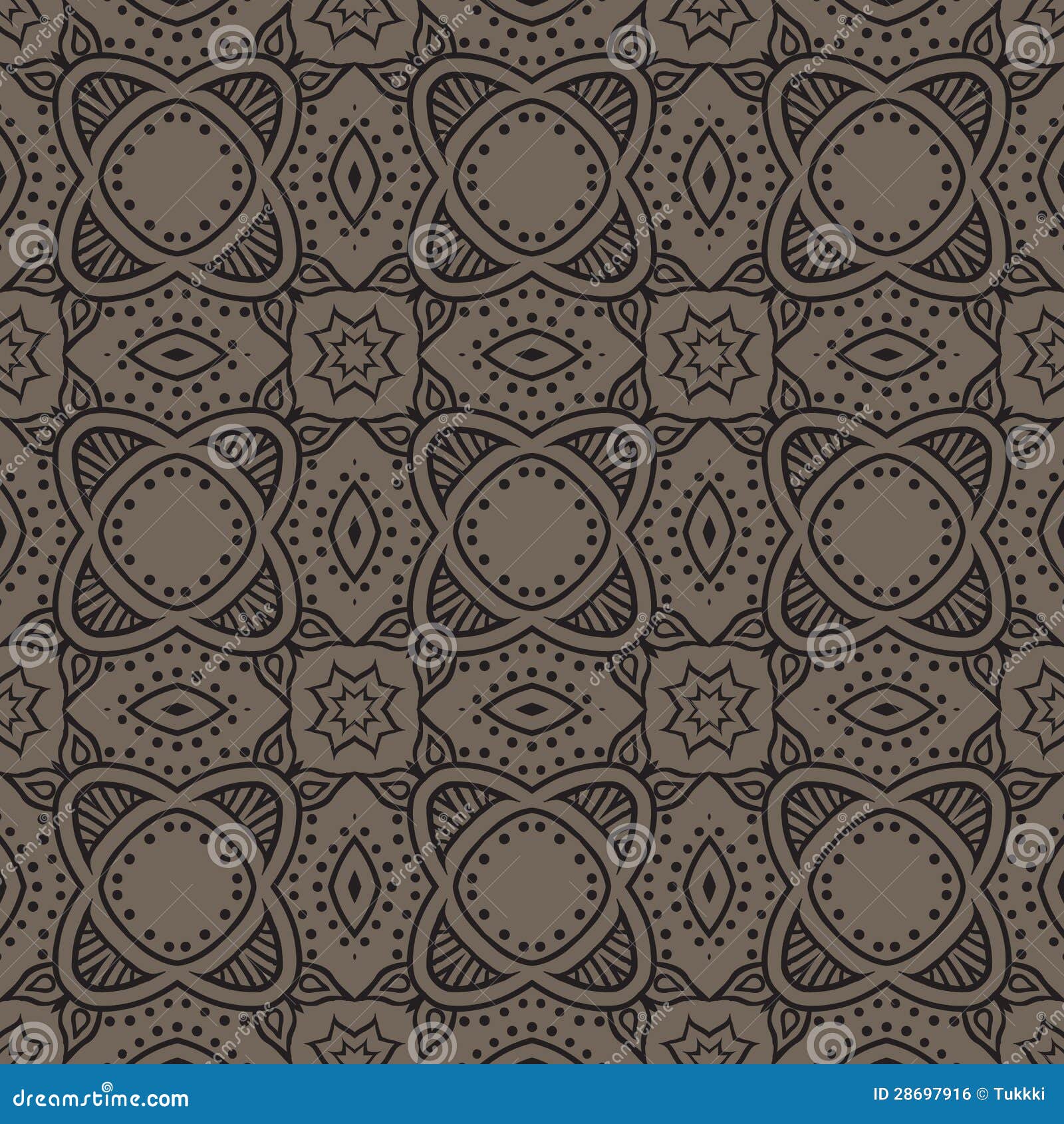 Graphic Floral Detailed Seamless Vector Pattern Stock Vector ...