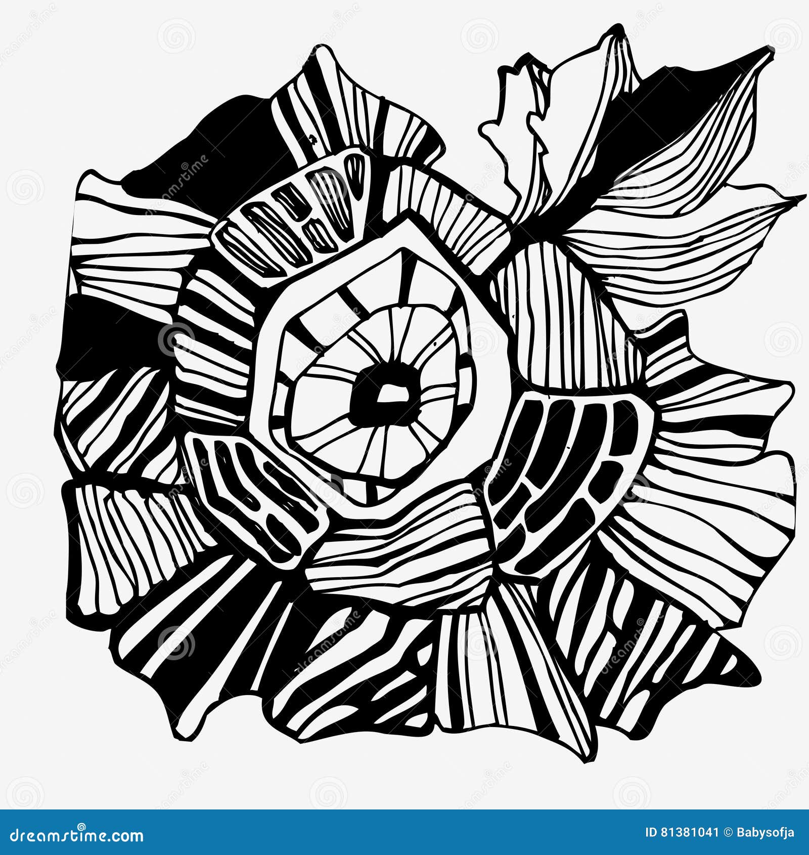 Graphic Flower, Hand-drawing Vector Stock Vector - Illustration of ...