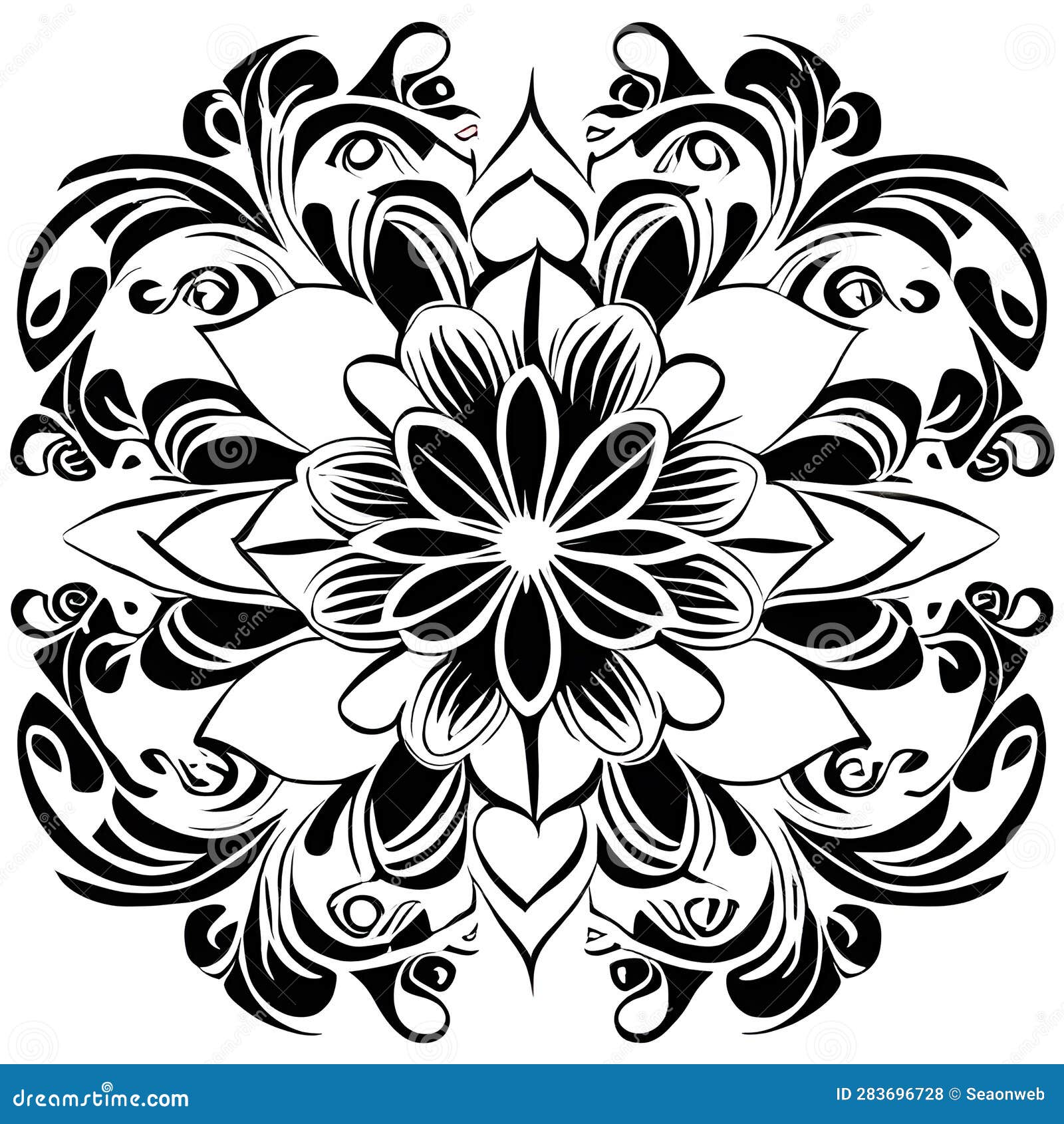 The Graphic of Flower Tattoo Vector Editorial Stock Photo ...