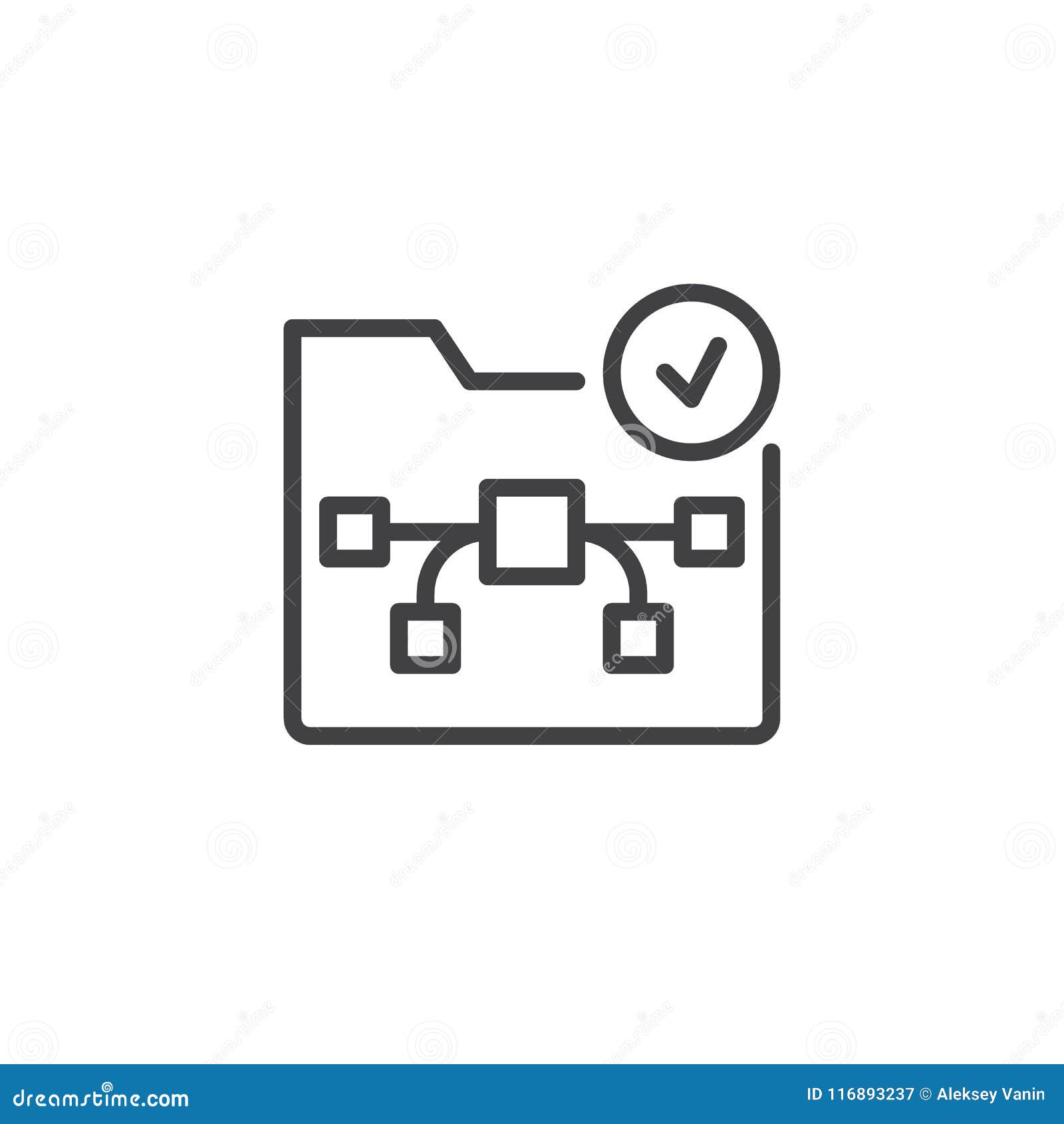 Graphic Folder with Check Mark Outline Icon Stock Vector - Illustration ...