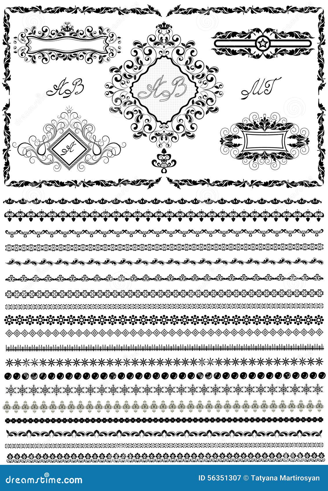 Border With Old Documents, Frames On The Vintage Background Royalty ...