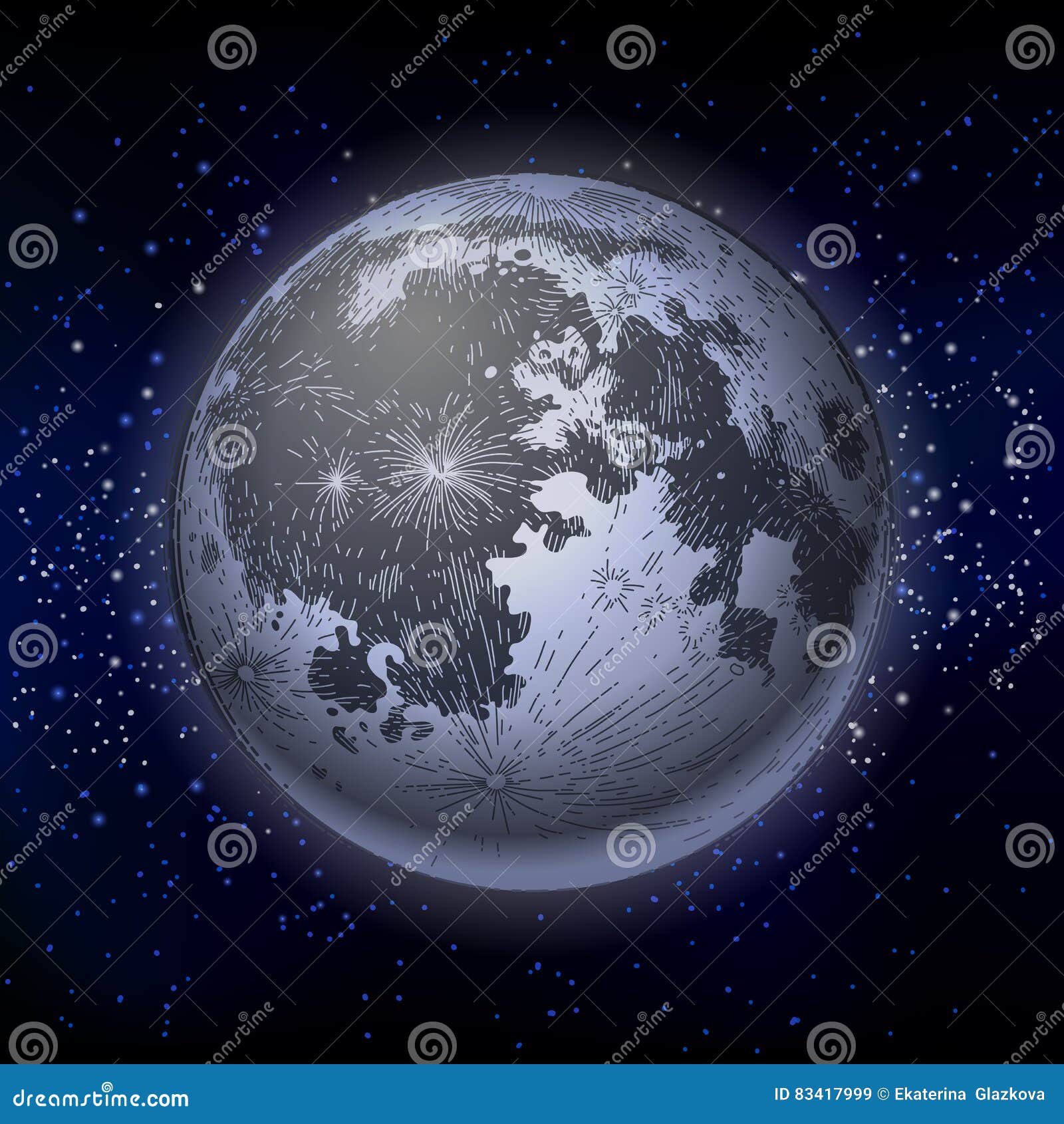 Graphic full moon stock vector. Illustration of ight - 83417999