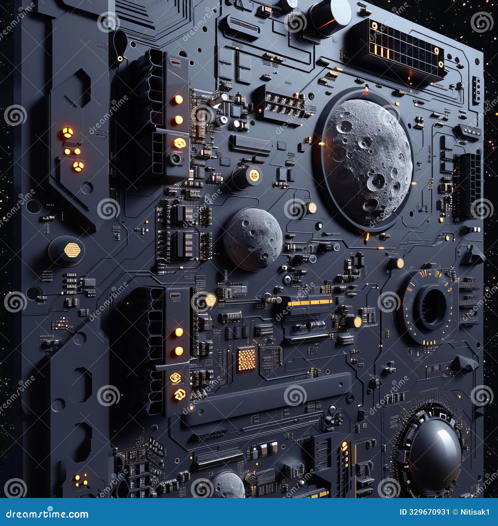 Mainboard, Integrated Board Foundation Of Computer Cartoon Vector ...