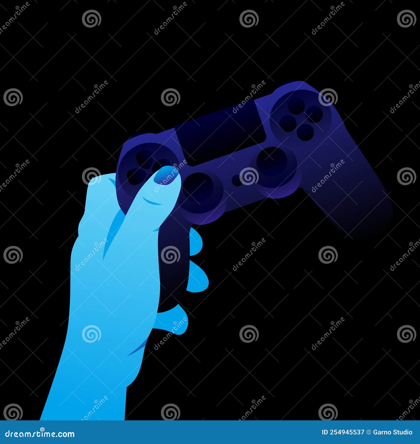 Graphic Game Console in the Hand Stock Vector - Illustration of video ...