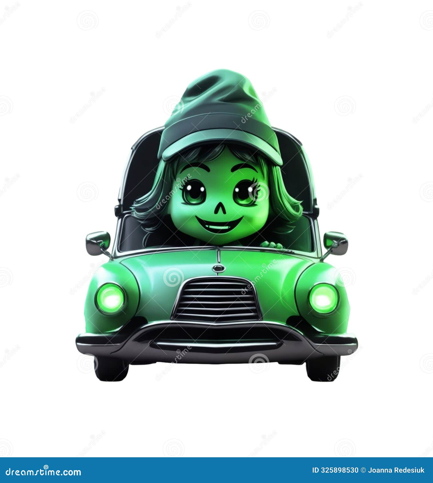 Graphic of a Ghost Driving an Old Vintage Car Stock Illustration ...