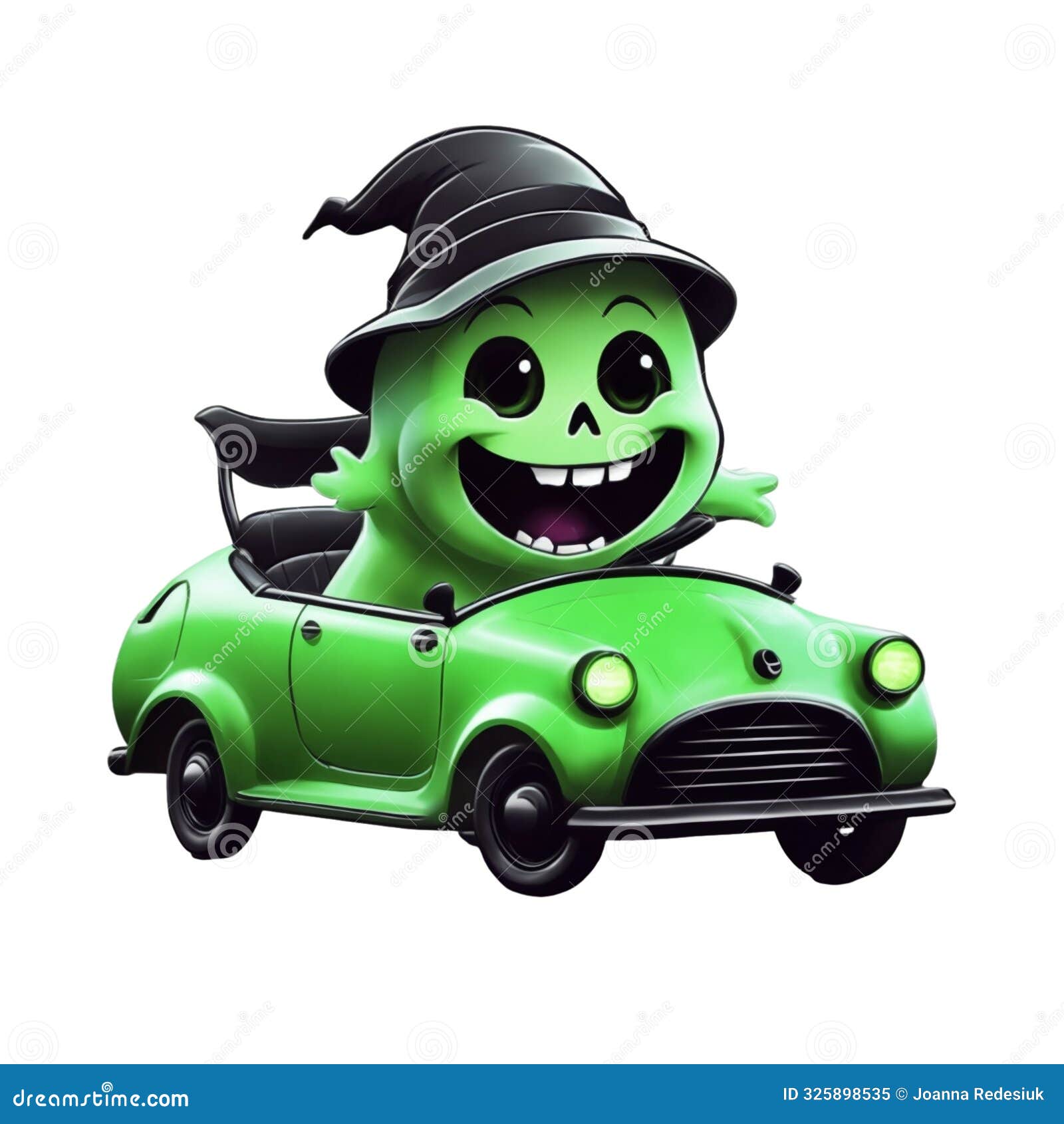 Ghost Driving A Classic Truck Filled With Candy Vector Illustration ...