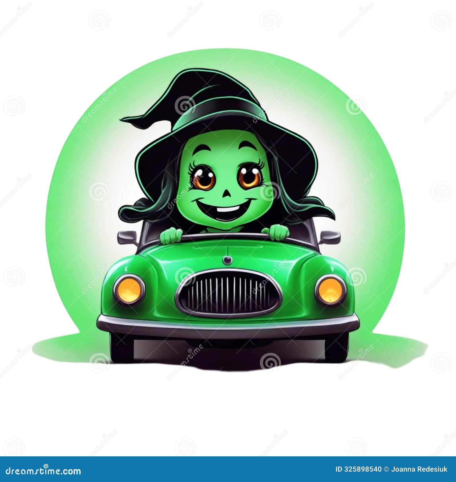 Graphic of a Ghost Driving an Old Vintage Car Stock Illustration ...