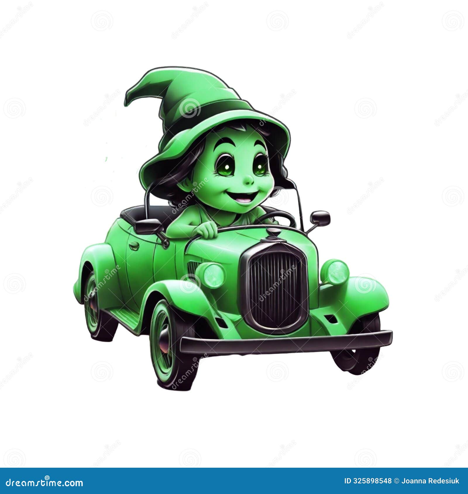 Graphic of a Ghost Driving an Old Vintage Car Stock Illustration ...