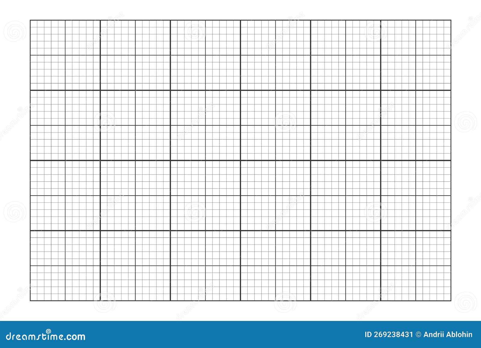 Graphic Grid Page Template. Chequered Worksheet Sample for College ...