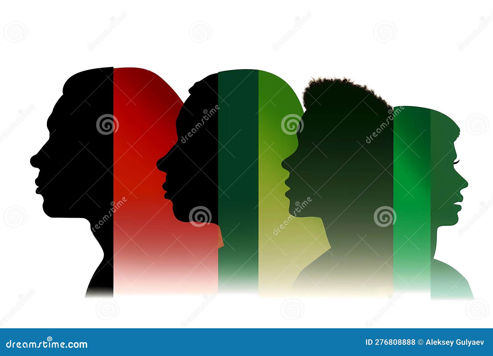 A Graphic of a Group of People African AI Generation Stock Illustration ...