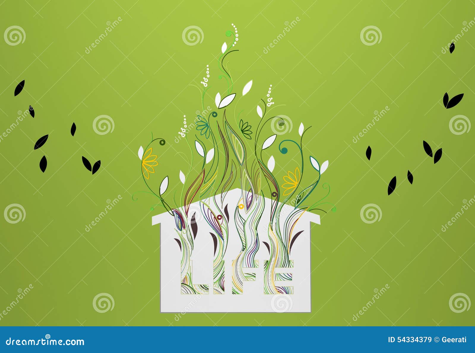 Graphic growing plants stock illustration. Illustration of leaves ...