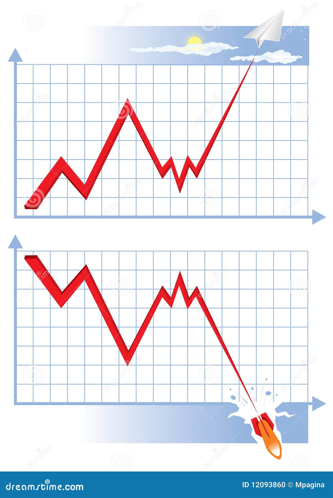 Graphic Growth and Decline. Vector Illustration. Stock Illustration ...