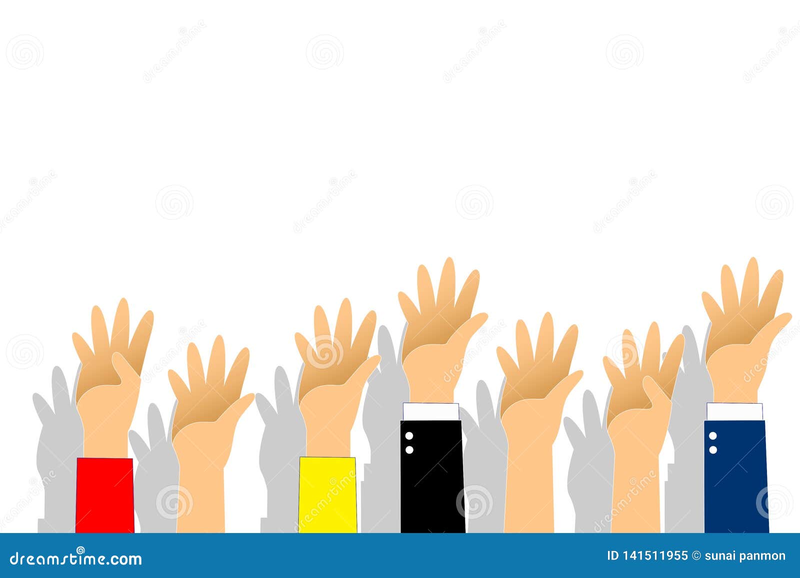 Graphic Hand Up and Vote Text is Red Color on White Background. Graphic ...