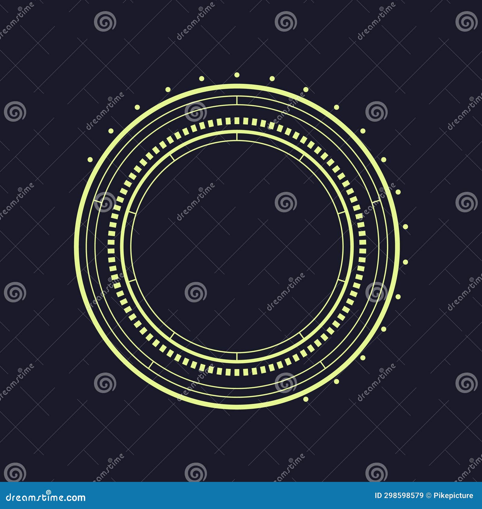 Graphic Hud Round Frame Cartoon Vector Illustration Stock Illustration ...
