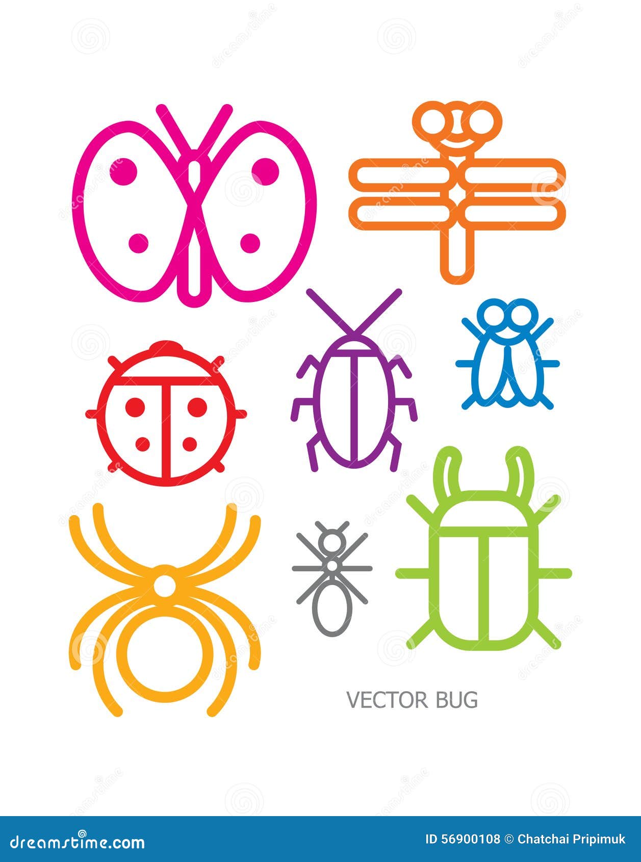 Graphic Icon Bug Cute, Vector Stock Vector - Illustration of insect ...